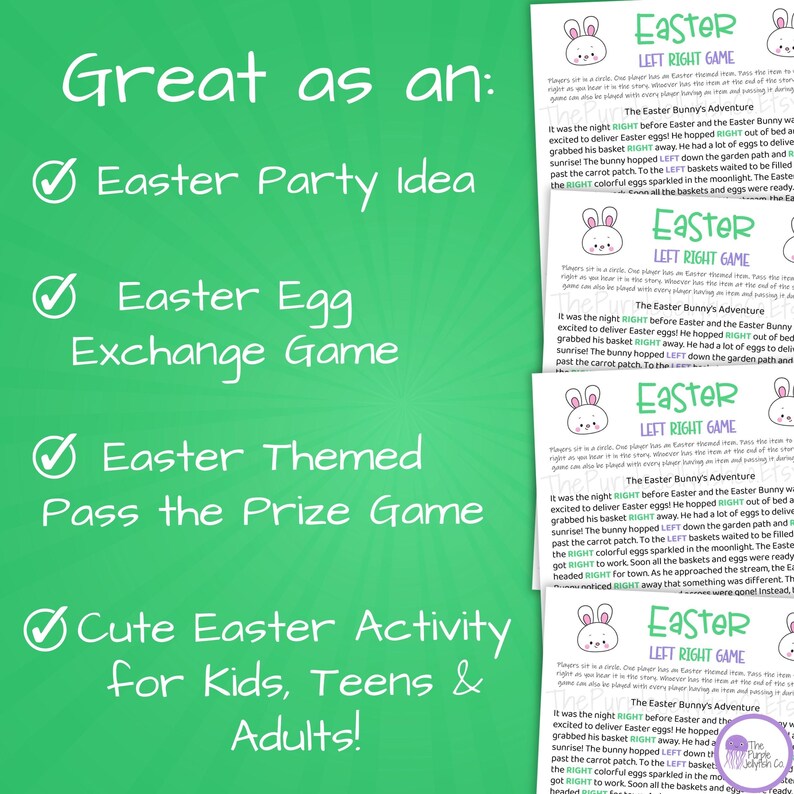 Easter Left Right Game Printable PDF, Family Easter Party Idea, Easter ...