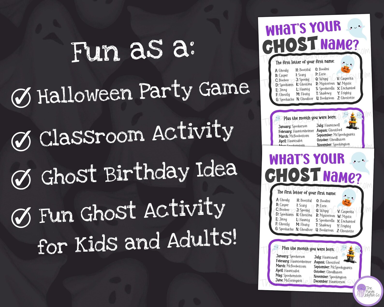 What's Your Ghost Name Game Printable Halloween Activity for Kids, Cute ...