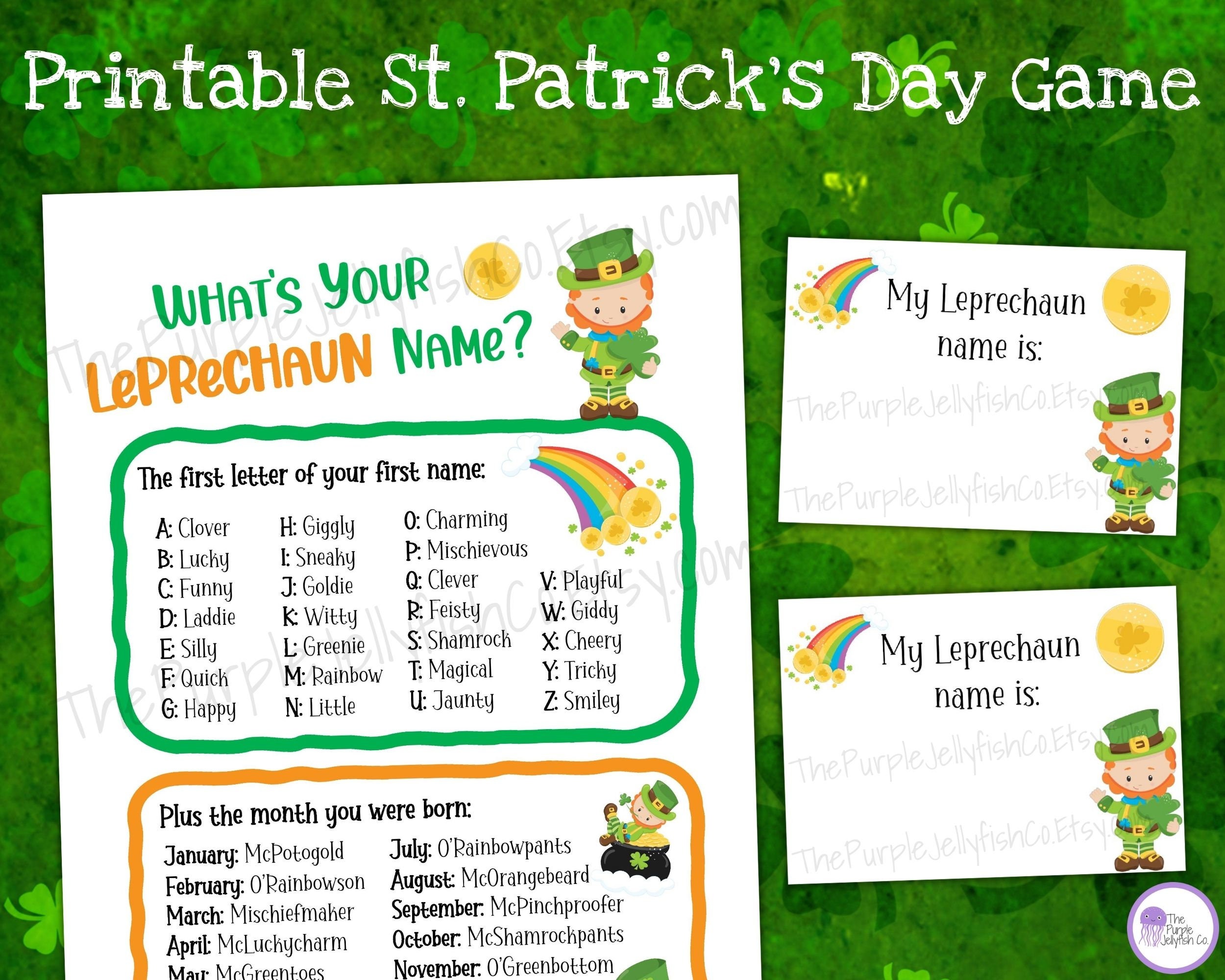Leprechaun Name Game, Printable St. Patrick's Day Game for Kids, What's ...