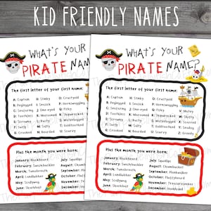 Whats Your Pirate Name Game, Talk Like a Pirate Day Idea, Pirate Party ...