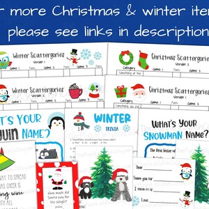 What's Your Winter Name Game With Sign and Name Tags, Winter Party ...