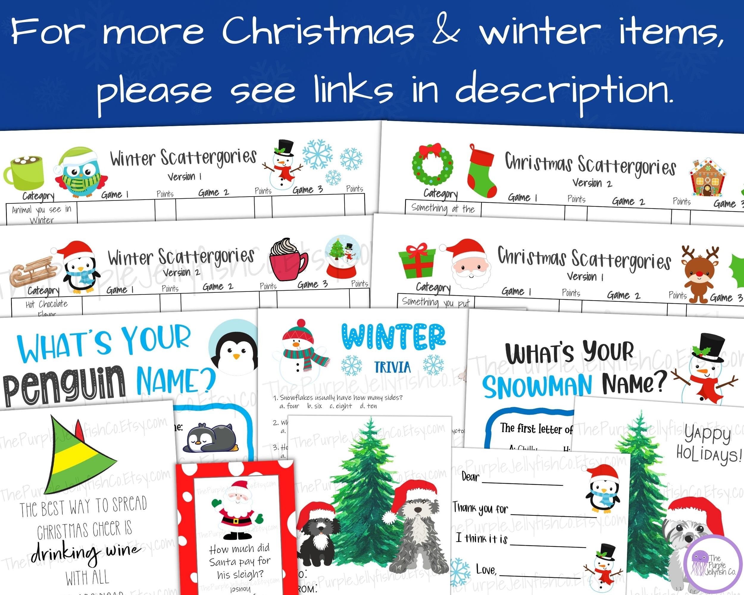 What's Your Winter Name Game With Sign and Name Tags, Winter Party ...