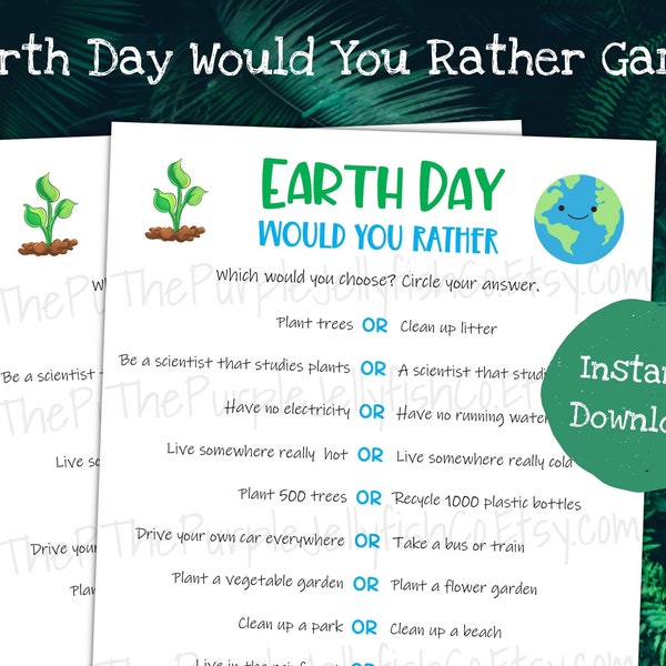 Earth Day Games Bundle, Printable Earth Day Activities for Kids ...