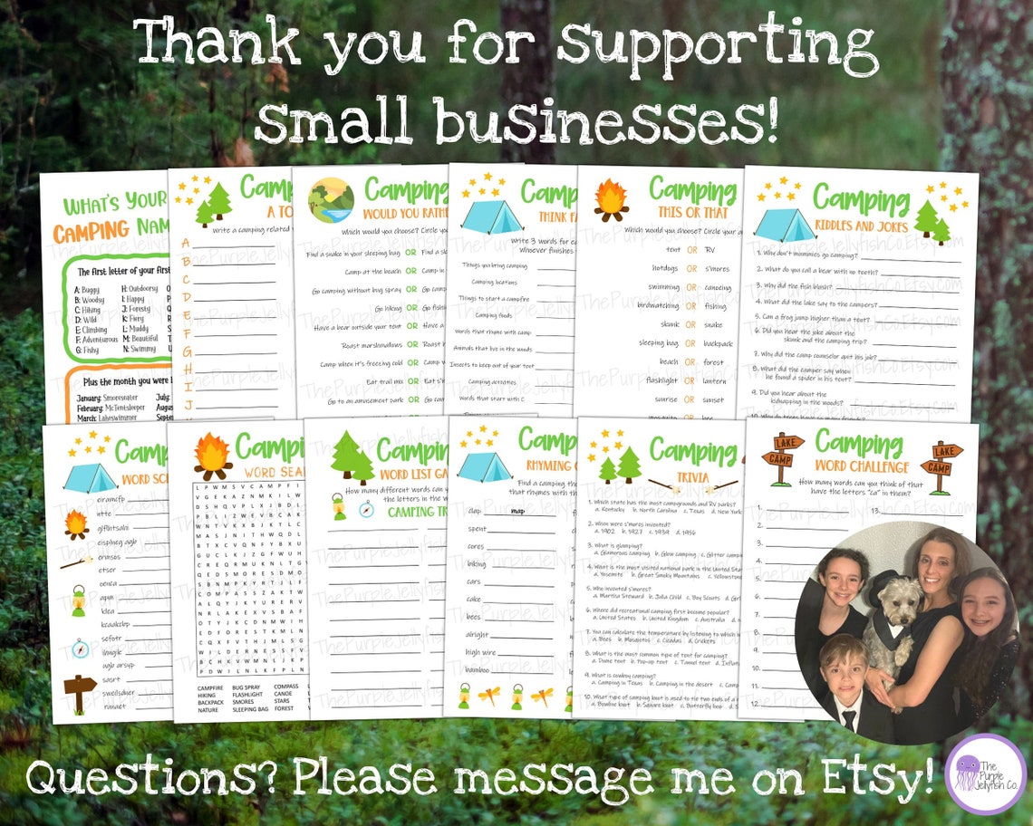 Camping Word Scramble, Kids Camping Activity, Camping Game for Kids ...