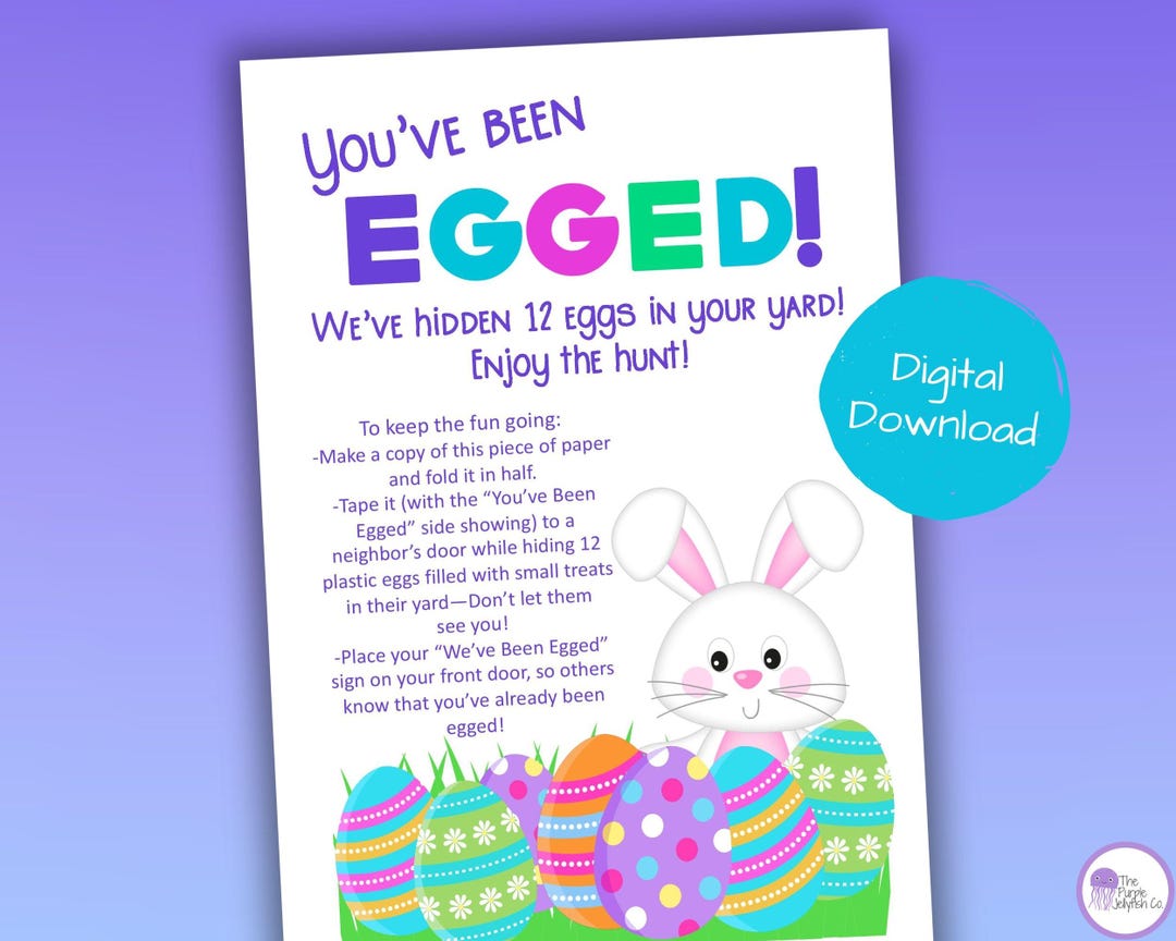 You've Been Egged Easter Game Printable, Easter Egg Hunt, Easter ...