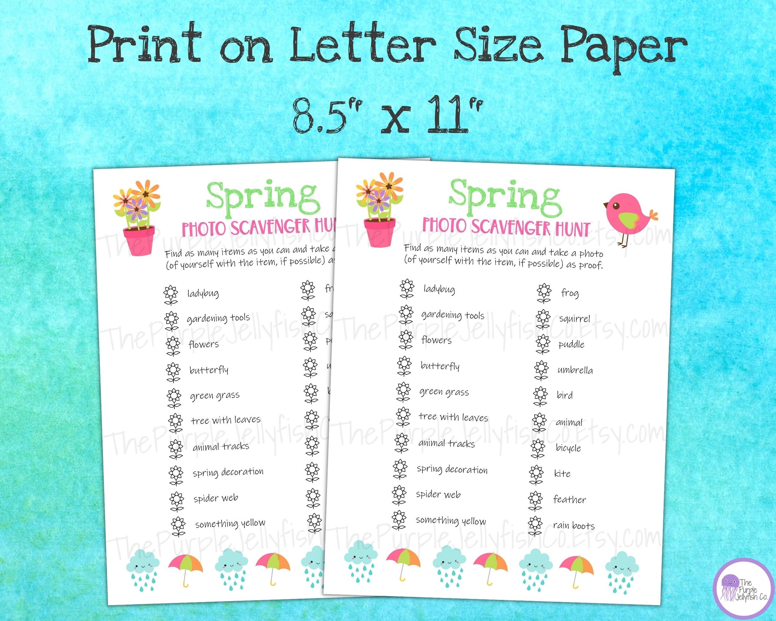 Spring Scavenger Hunt for Kids, Photo Scavenger Hunt for Teens and ...