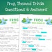 Frog Trivia Game Printable, Frog Game, Trivia for Kids, Frog Theme ...