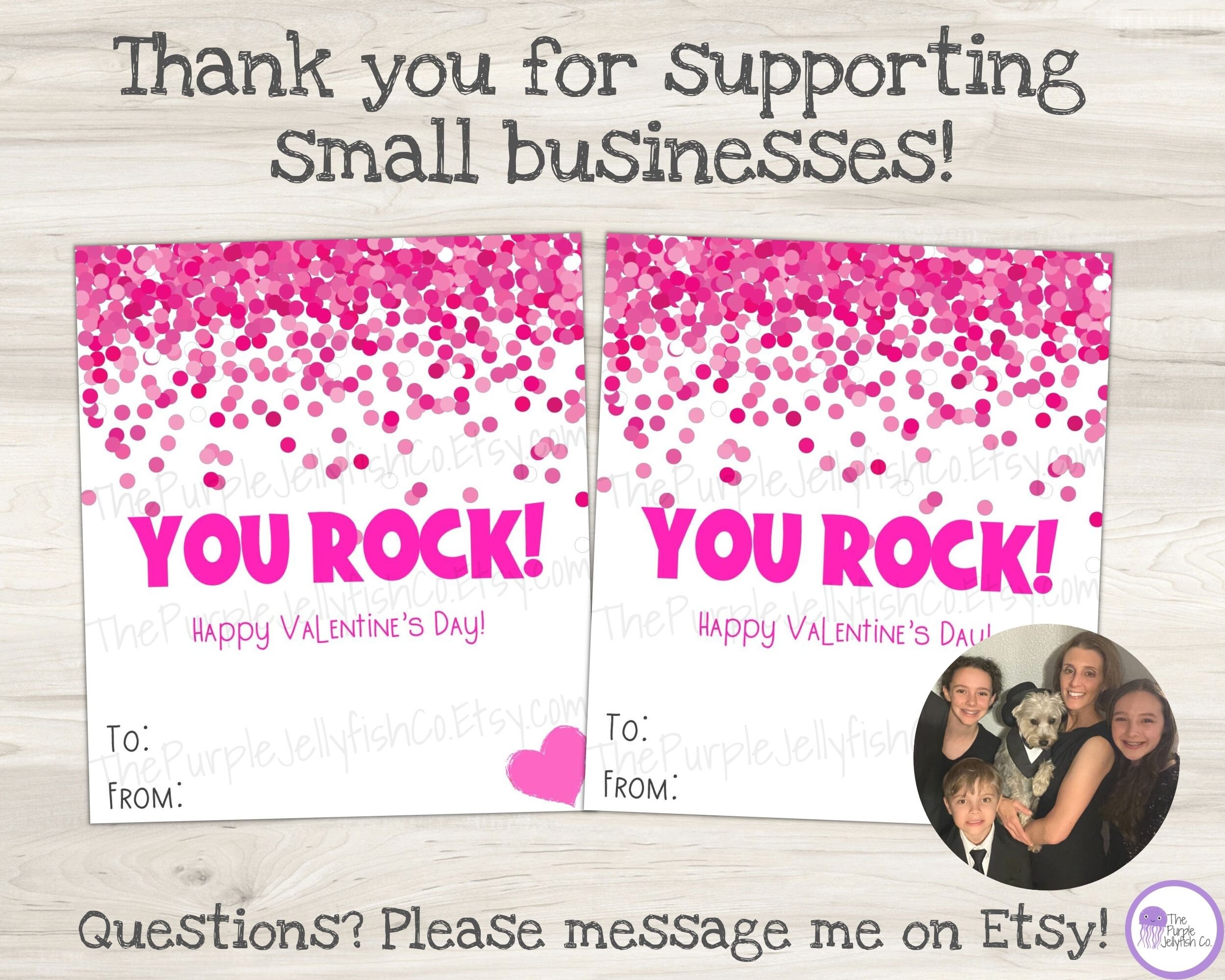 You Rock Valentine Tag, Classroom Valentines Cards for Kids Printable ...