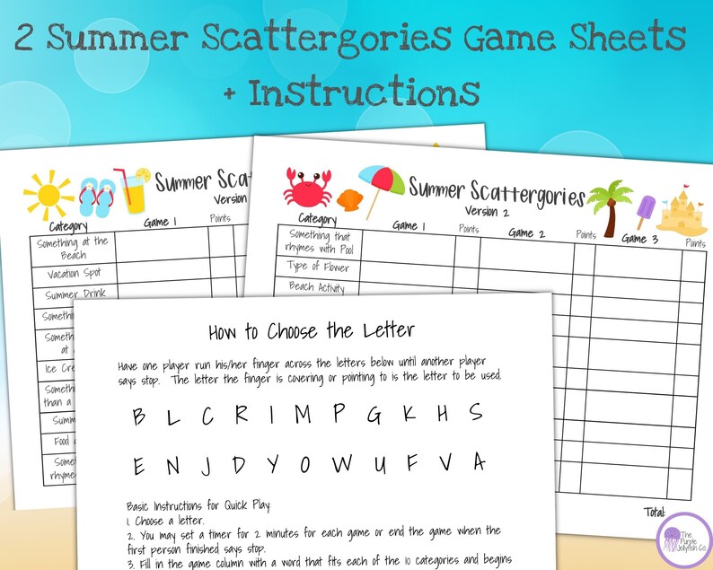 Summer Activities for Kids, Printable Summer Games, End of Year ...