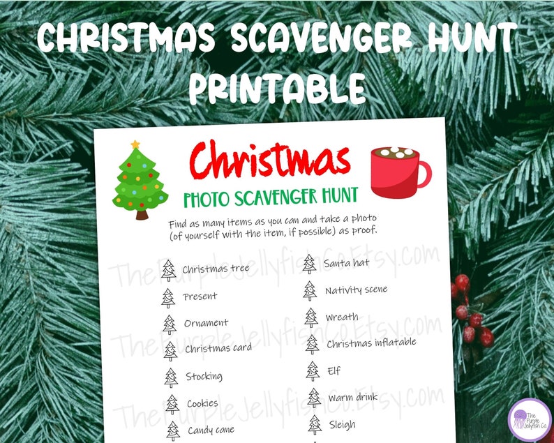 Christmas Scavenger Hunt Printable, Photo Scavenger Hunt, Christmas ...