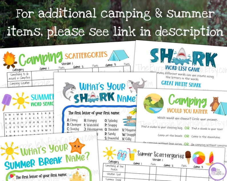 What's Your Camping Name Game Printable Camping Party Idea, Camping ...
