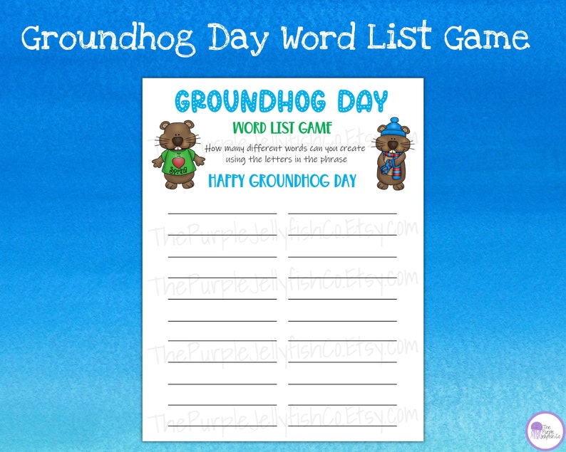 Groundhog Day Game Bundle, Groundhog Activities for Kids Printable ...