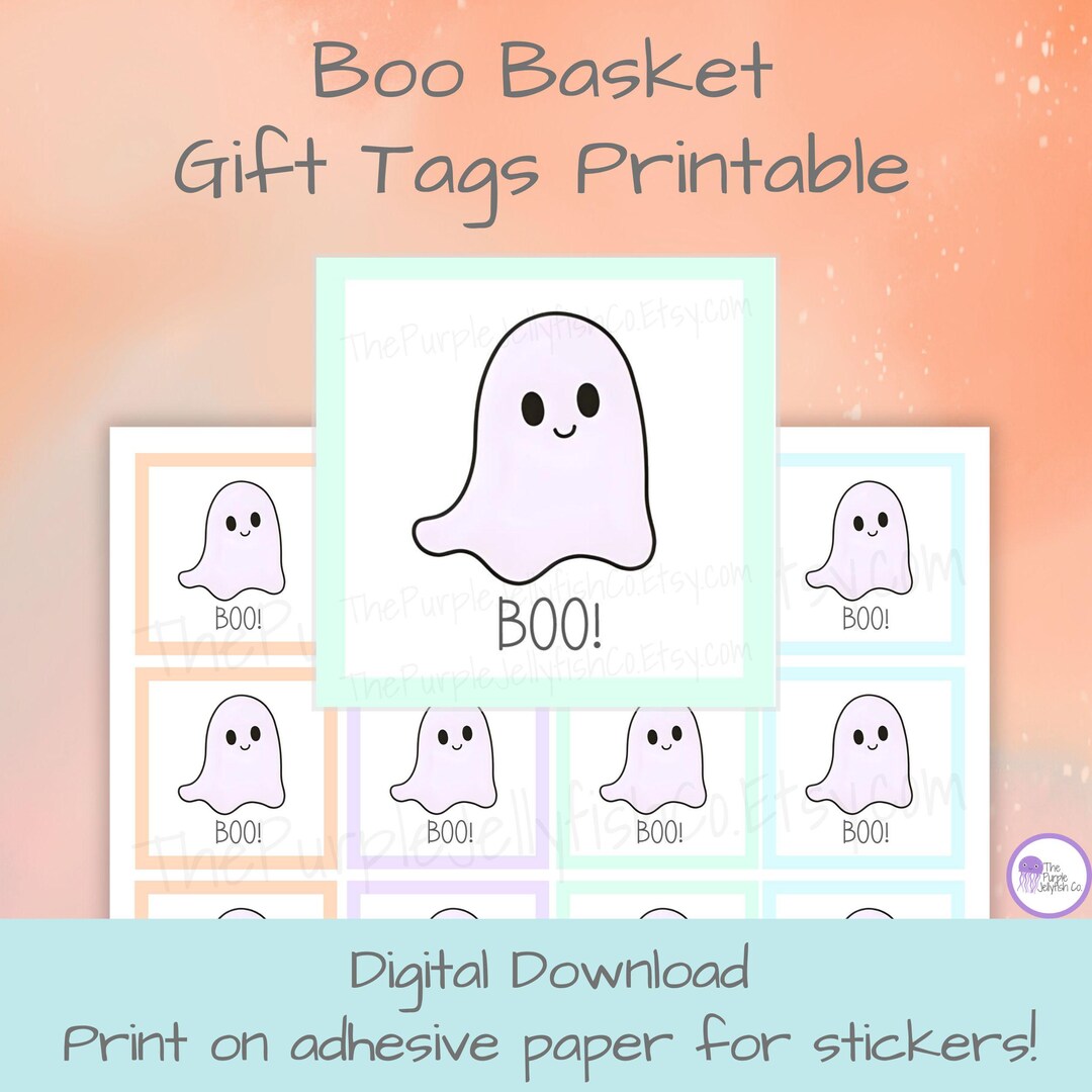 Halloween Boo Basket Tag Printable, Boo Bag Tags, Halloween Gift Tag ...