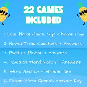 Luau Party Games Printable Hawaiian Theme Party Idea, Aloha Party ...