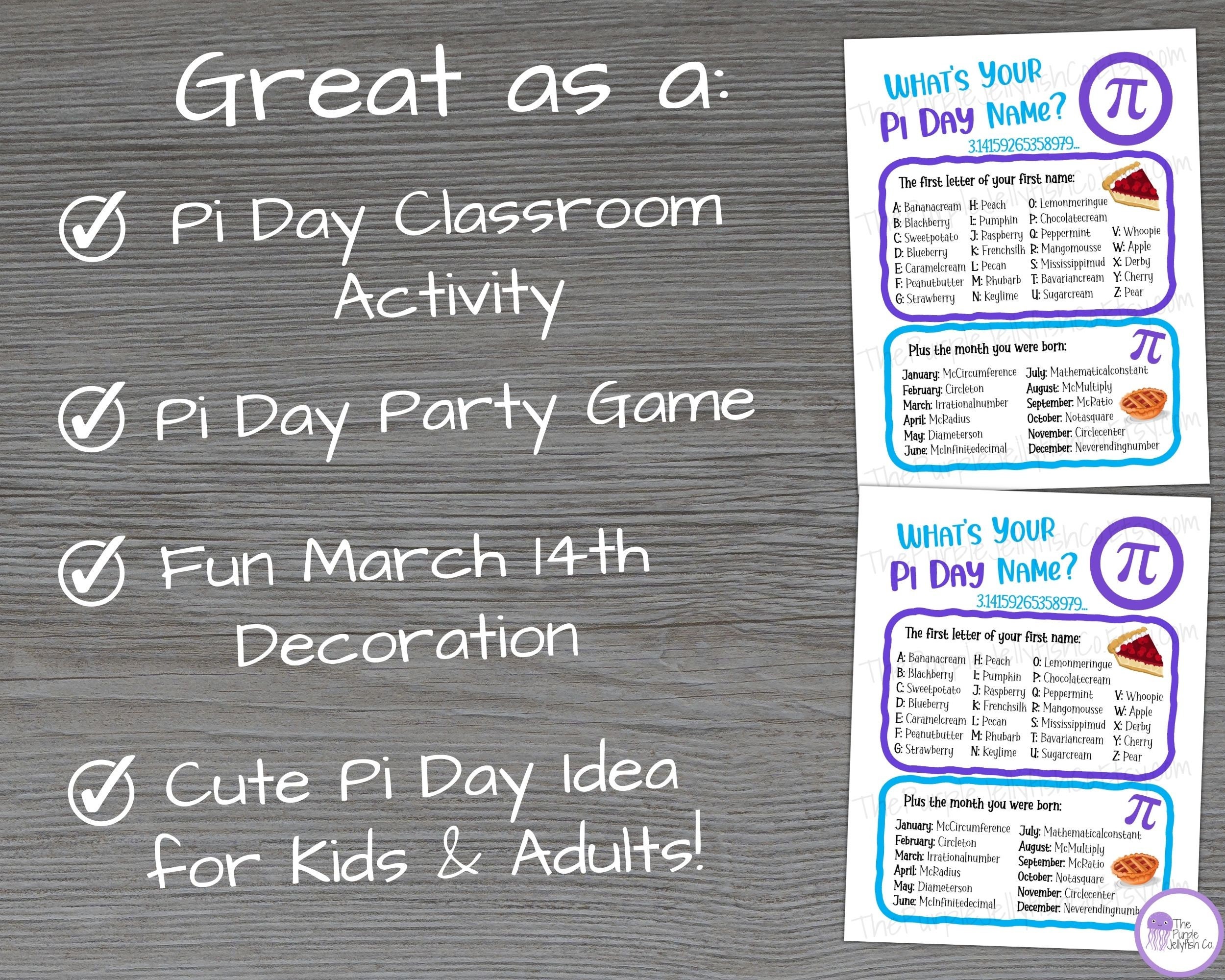 What's Your Pi Day Name Game + Name Tags, Printable Pi Day Activity for ...