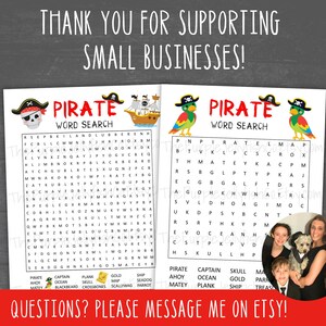 Pirate Word Search Printable, Talk Like a Pirate Day Activity for Kids ...