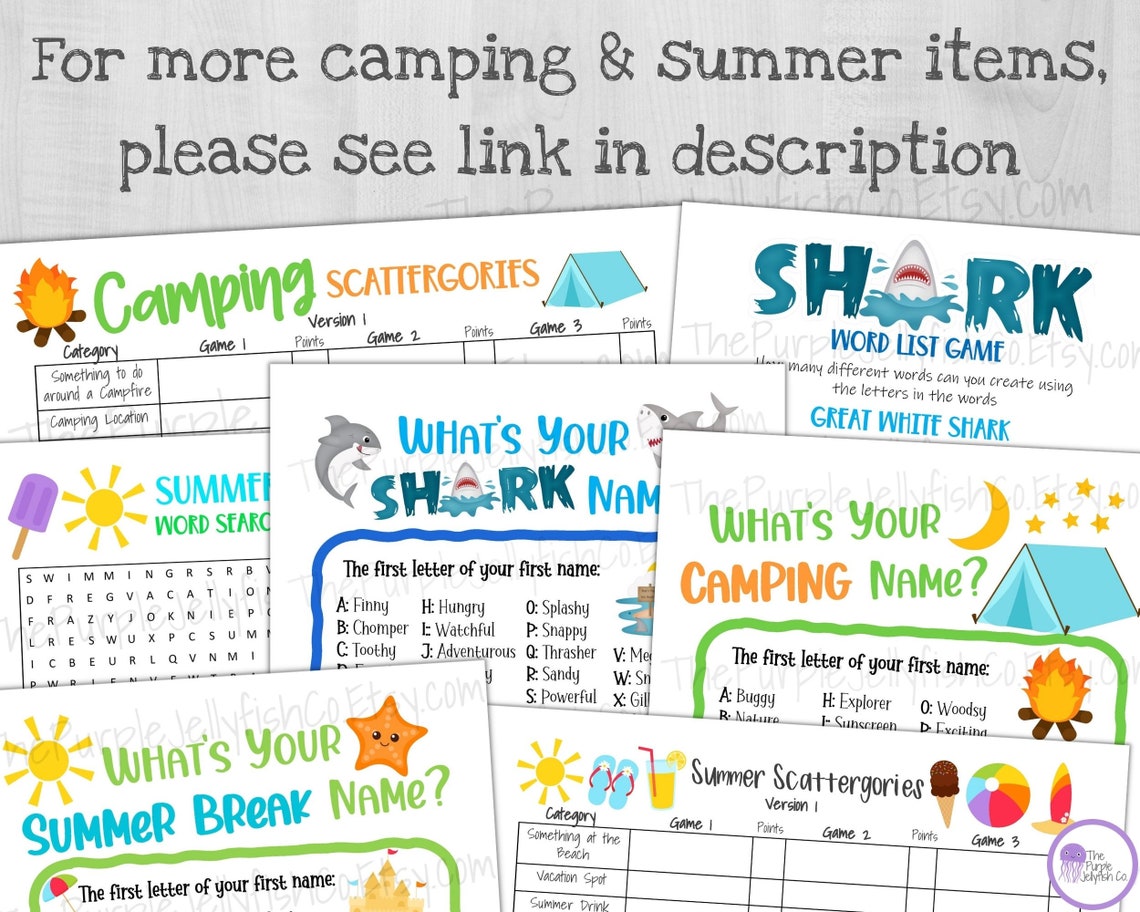 Camping Word Search Printable, Camping Activity for Kids, Summer Camp ...