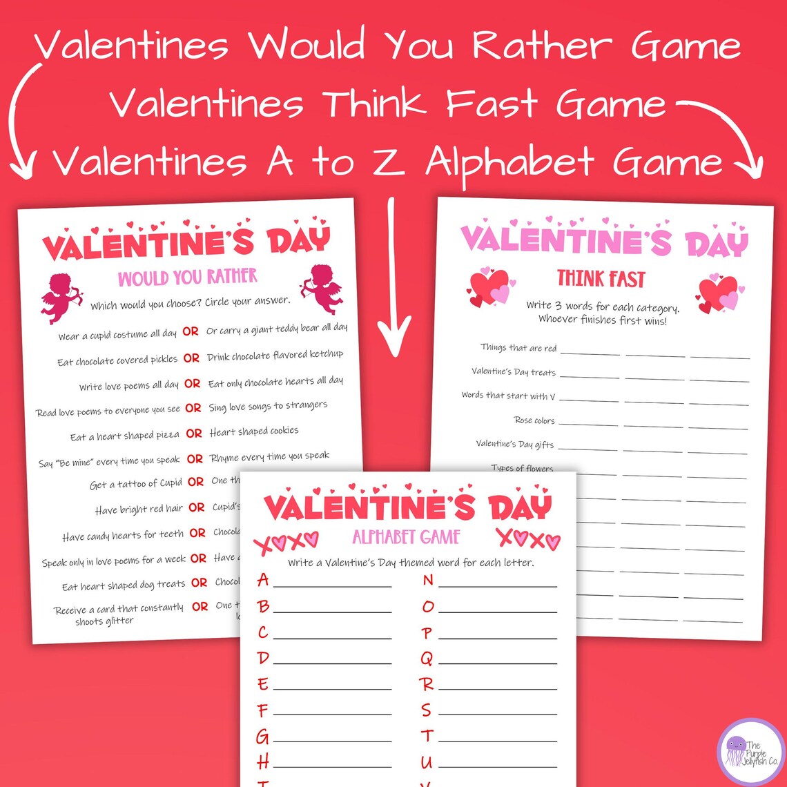 Valentine's Day Games Printable, Valentines Activities for Kids & Teens ...