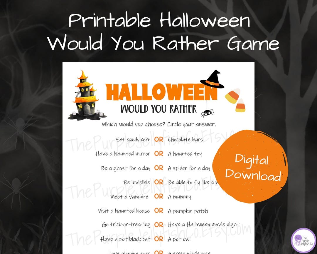 Halloween Would You Rather Game, Halloween Party Games for Kids, This ...