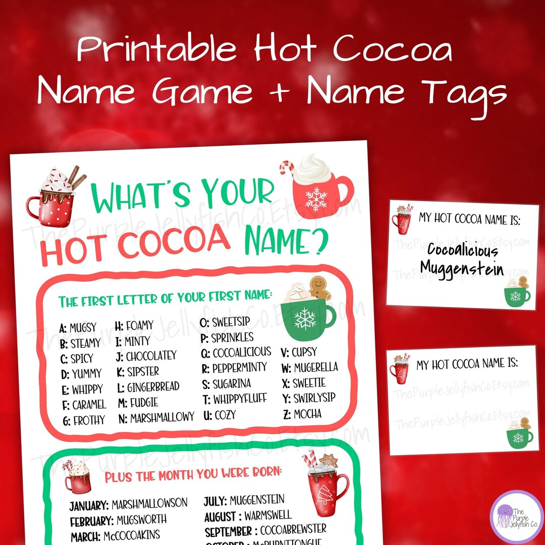 Hot Cocoa Bar Printable Hot Chocolate Bar Sign, Whats Your Hot Cocoa ...