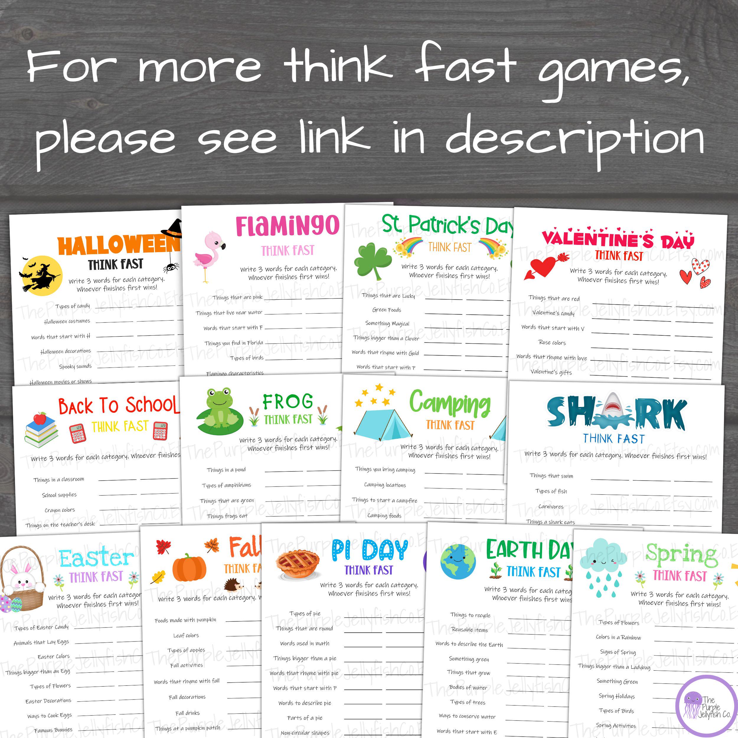 Pirate Think Fast Game, Pirate Party Game Printable, Talk Like a Pirate ...