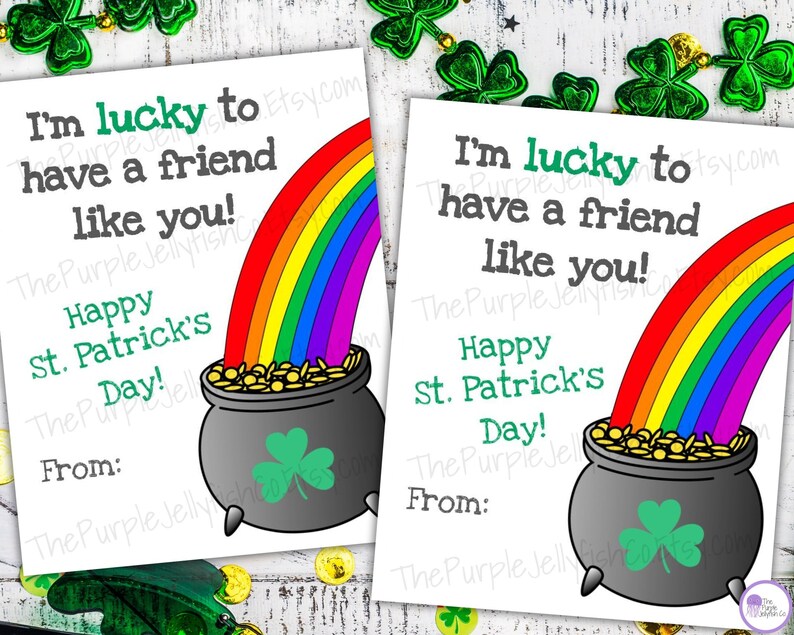 Printable St. Patrick's Day Gift Tags, St. Patrick's Day Cards for Kids ...