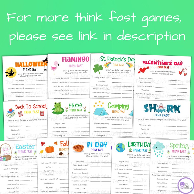 Popsicle Think Fast Game, Fun Summer Party Game Printable, Popsicle ...