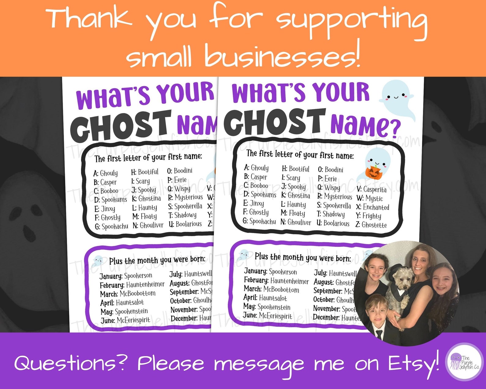 What's Your Ghost Name Game Printable Halloween Activity for Kids, Cute ...