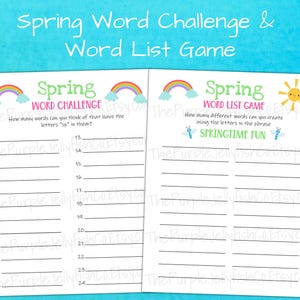 Spring Games Bundle, Spring Activities for Kids Printable, Spring Party ...