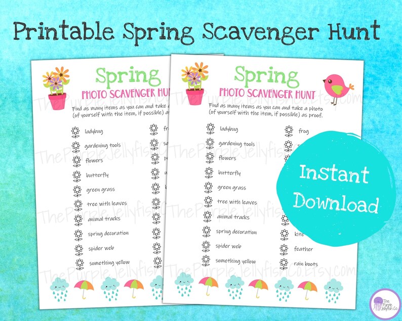 Spring Scavenger Hunt for Kids, Photo Scavenger Hunt for Teens and ...