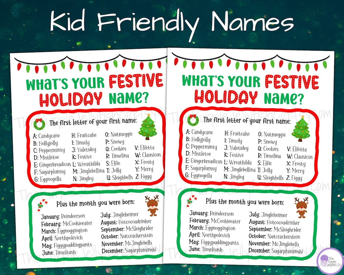 Christmas Name Game Name Tags, What's Your Name Game Festive Holiday ...