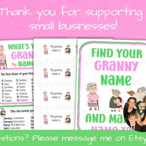 Whats Your Granny Name Game, Funny Grandma Mother's Day Idea, Granny ...