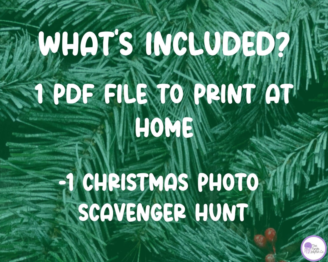Christmas Scavenger Hunt Printable, Photo Scavenger Hunt, Christmas ...