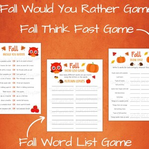Fall Games Printable, Fall Activities for Kids & Adults, Fun Fall Game ...