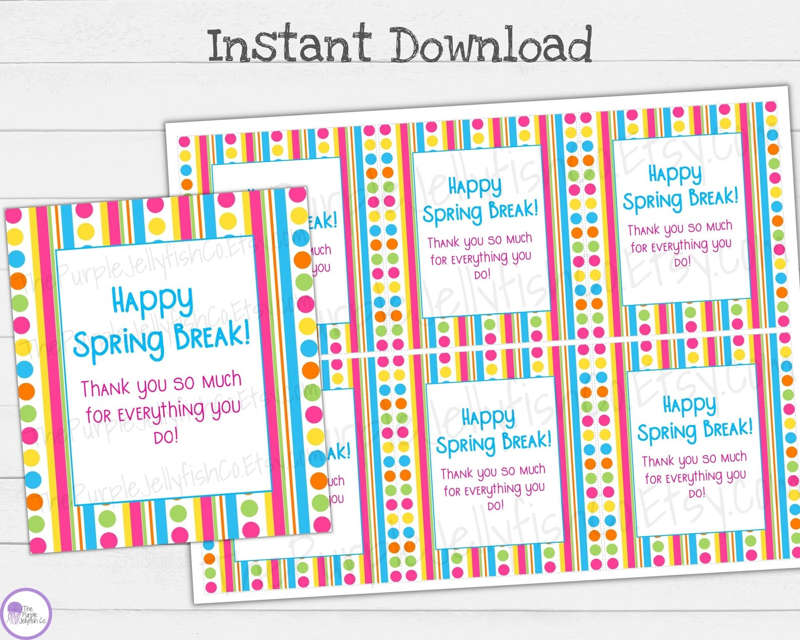 Spring Break Gift Tags, Spring Break Appreciation Tags, Teacher ...