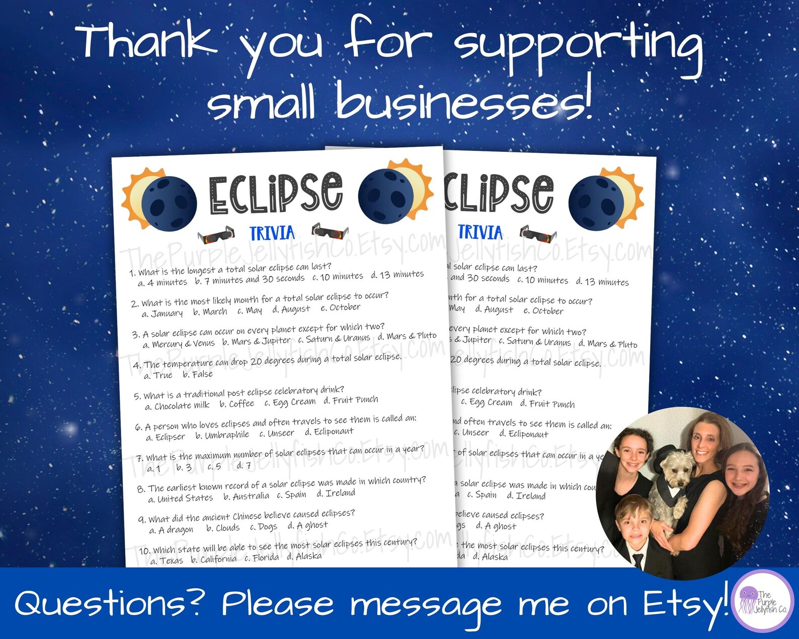 Eclipse Trivia Game for Kids & Adults, Printable Trivia Questions and ...