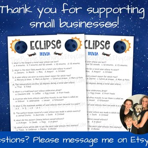 Eclipse Trivia Game for Kids & Adults, Printable Trivia Questions and ...