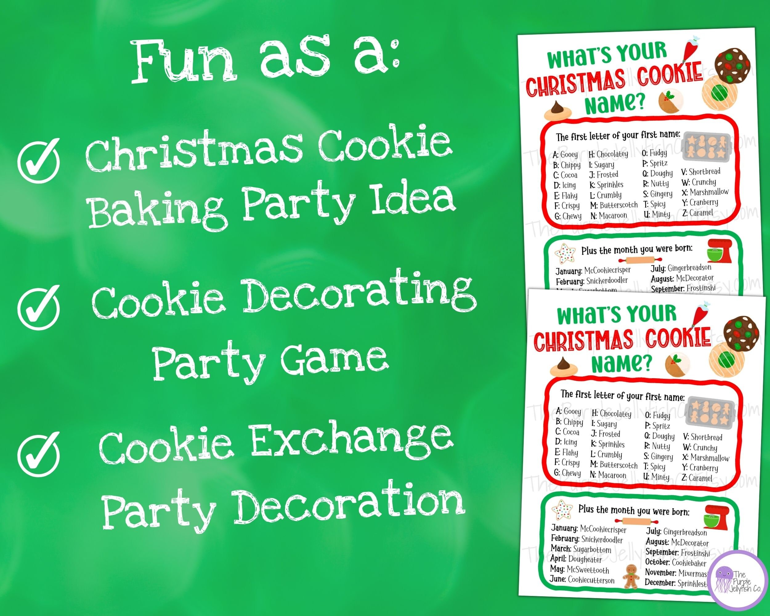 Christmas Cookie Game Printable, Christmas Cookie Decorating Party ...