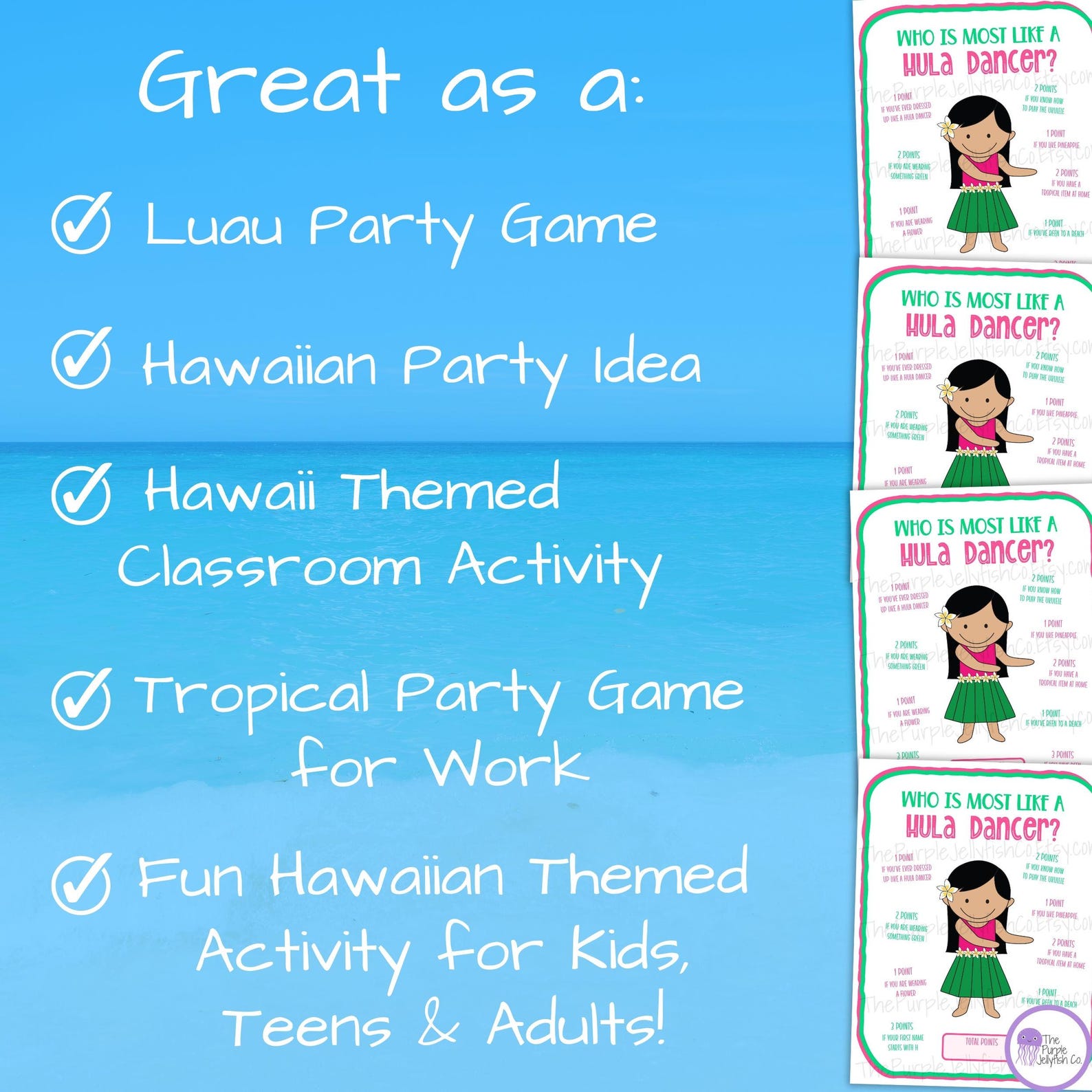 Who is Most Like a Hula Dancer Game Printable Luau Party Idea, Hawaiian ...