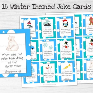 Printable Lunch Box Notes for Kids, Winter Lunch Box Jokes, Lunchbox ...