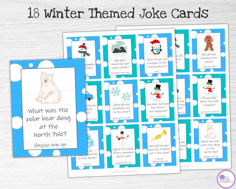 Printable Lunch Box Notes for Kids, Winter Lunch Box Jokes, Lunchbox ...