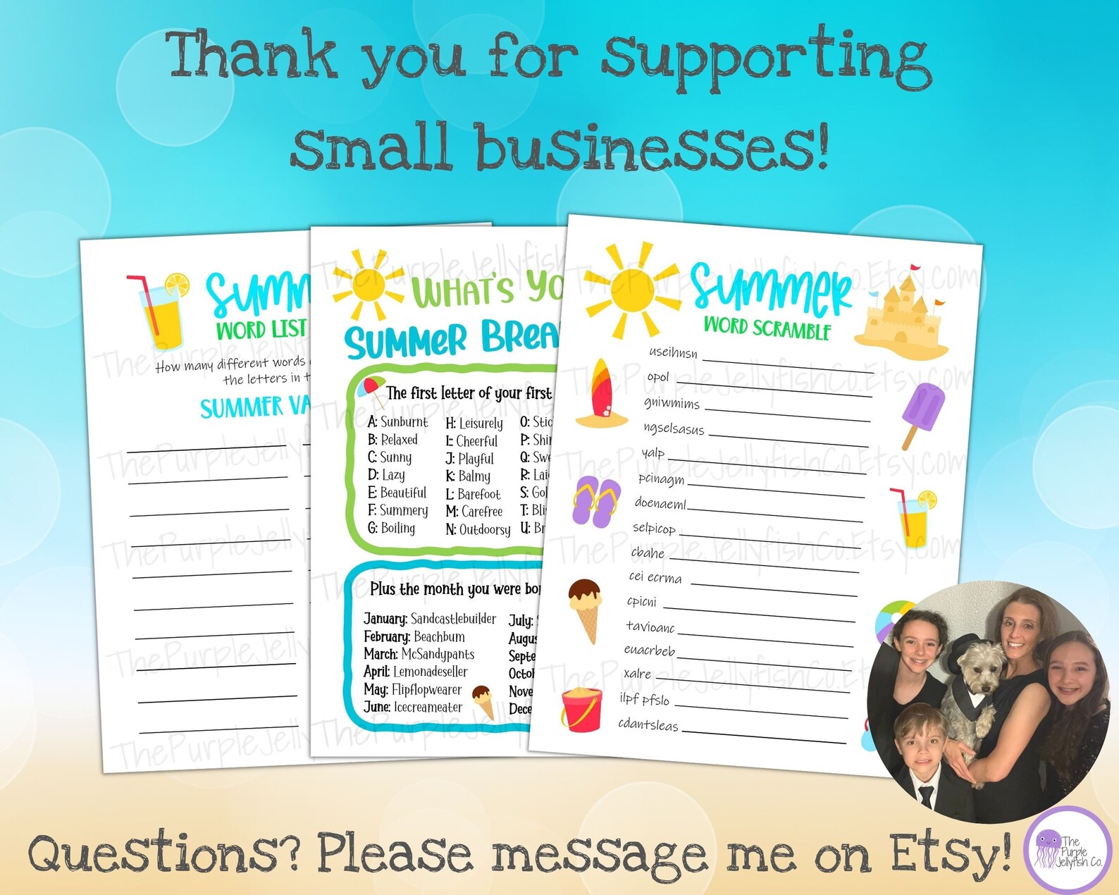 Summer Activities for Kids, Printable Summer Games, End of Year ...