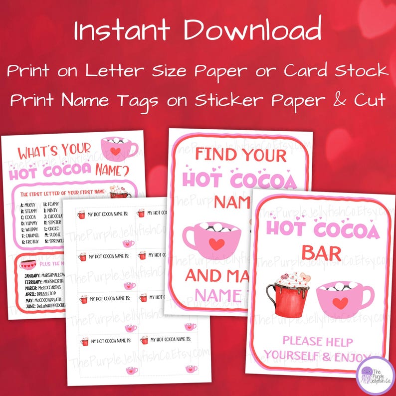 Hot Cocoa Bar Valentines Day Party Idea, Hot Chocolate Bar Sign ...