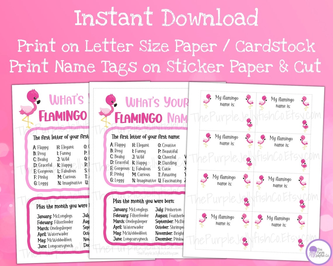 Flamingo Name Game, Printable Flamingo Sign, Summer Activity for Kids ...