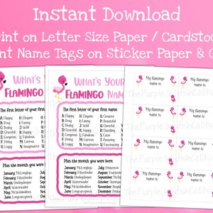 Flamingo Name Game, Printable Flamingo Sign, Summer Activity for Kids ...
