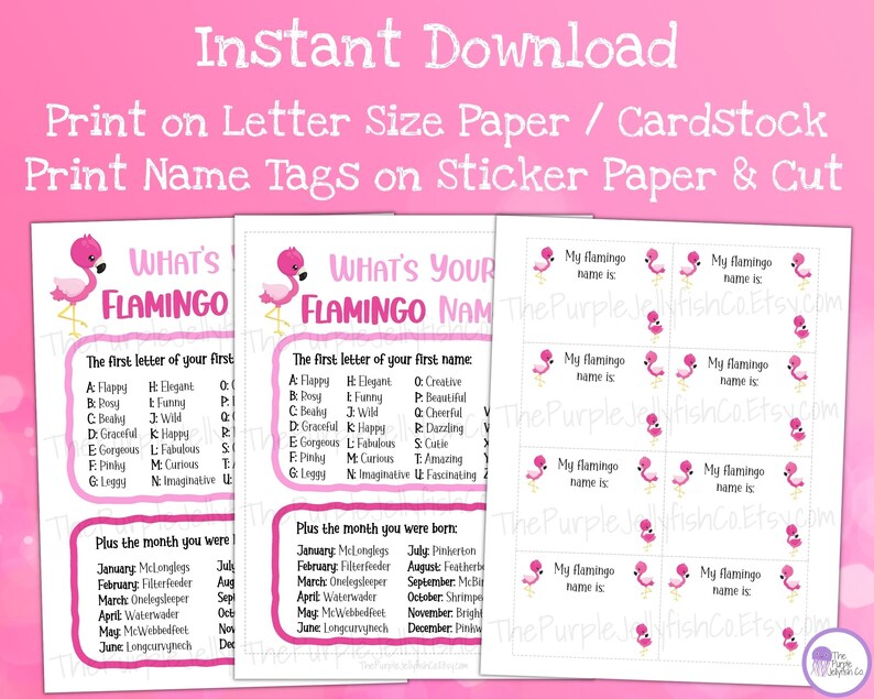 Flamingo Name Game, Printable Flamingo Sign, Summer Activity for Kids ...