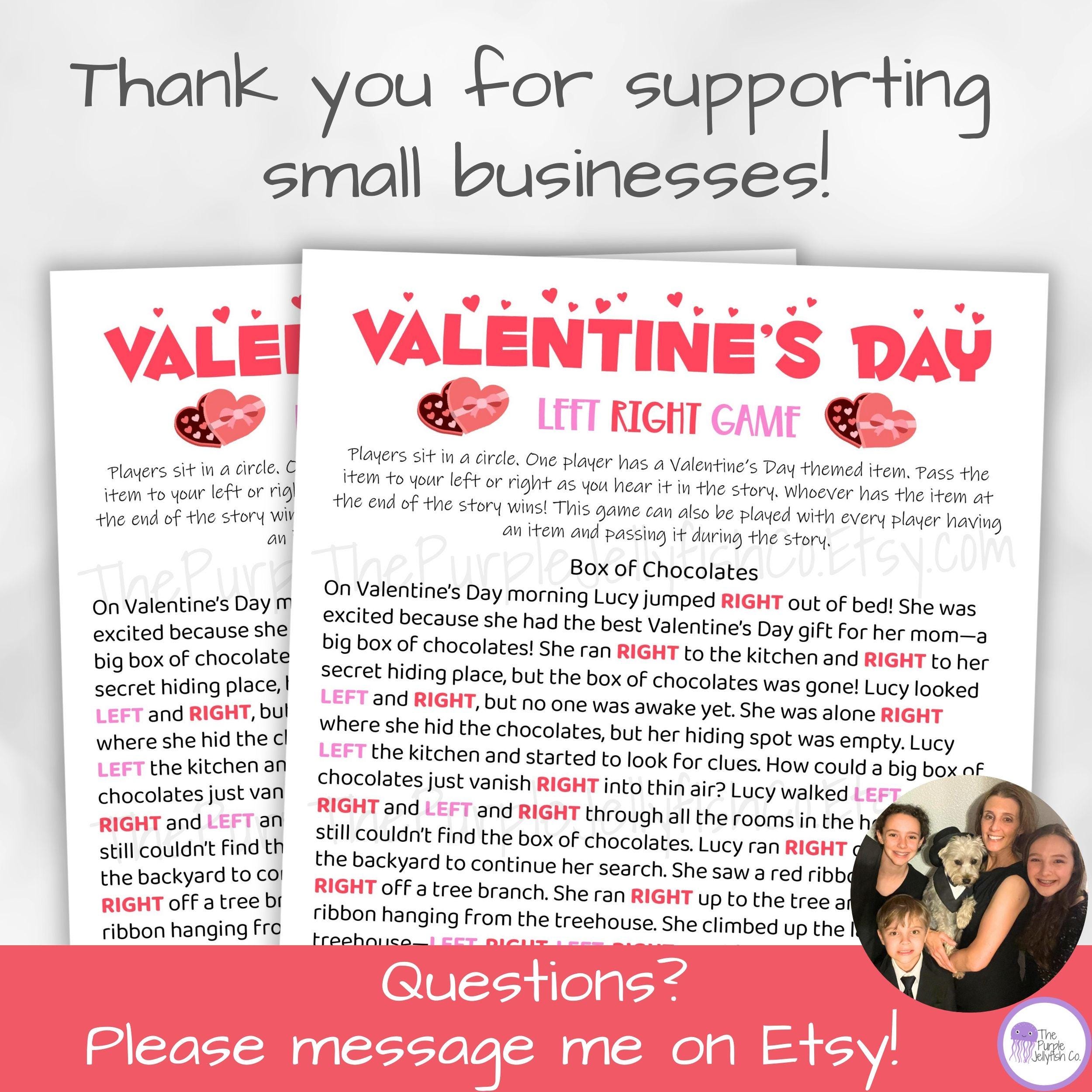 Valentines Left Right Game for Kids, Valentine's Day Party Gift ...