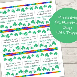 St. Patrick's Day Gift Tags Printable, Lucky to Have You St. Patty's ...