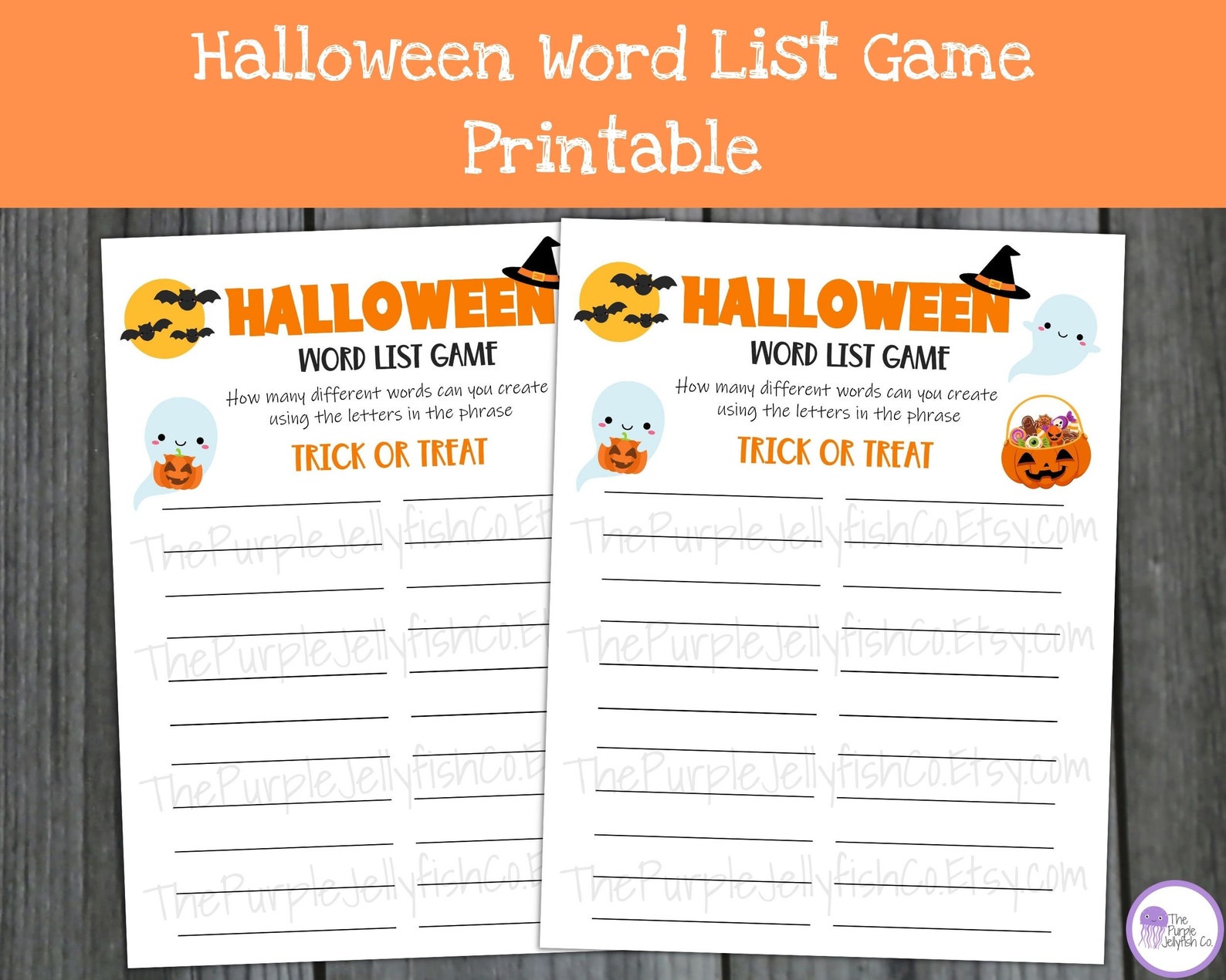 Halloween Word List Game, Printable Halloween Game for Kids, Fun ...