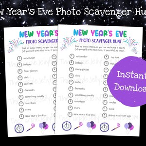 New Years Eve Scavenger Hunt, Printable New Year's Eve Games, Photo ...